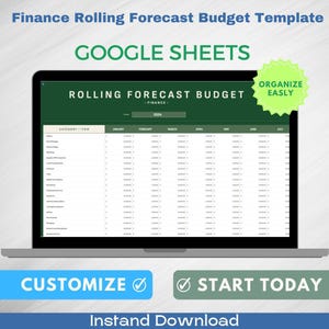 Finance Rolling Forecast Budget Template - Editable Google Sheets for ...