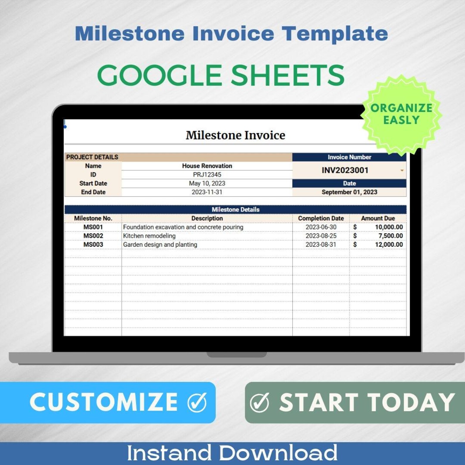 Milestone Invoice Template – Simplify Project-based Billing, Phase ...