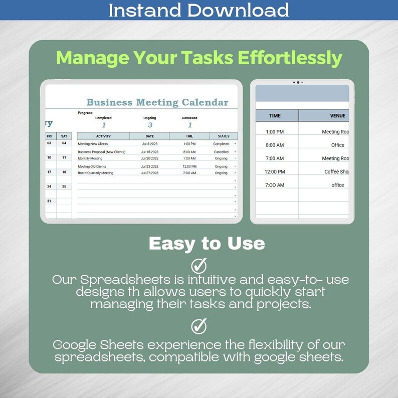 Business Meeting Calendar Template – Streamline Your Meeting Schedule ...