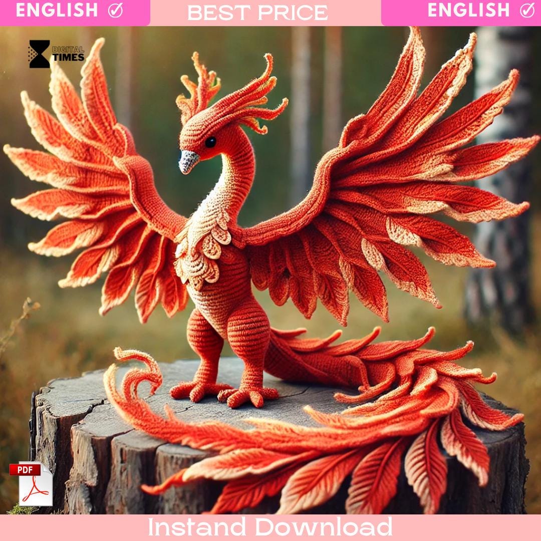Legendary Phoenix Crochet Pattern PDF in English, Crochet Gift, Crochet ...