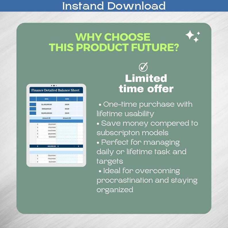 Finance Detailed Balance Sheet Template – Comprehensive Asset ...