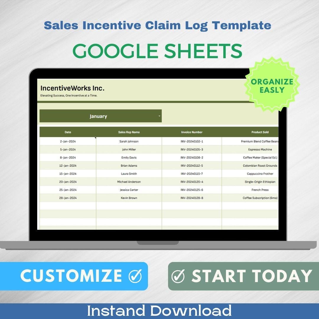 Sales Incentive Claim Log Template Simplify Incentive Tracking, Sales ...