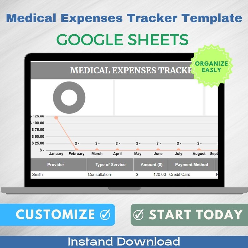 Medical Expenses Tracker Template - Editable Healthcare & Insurance ...
