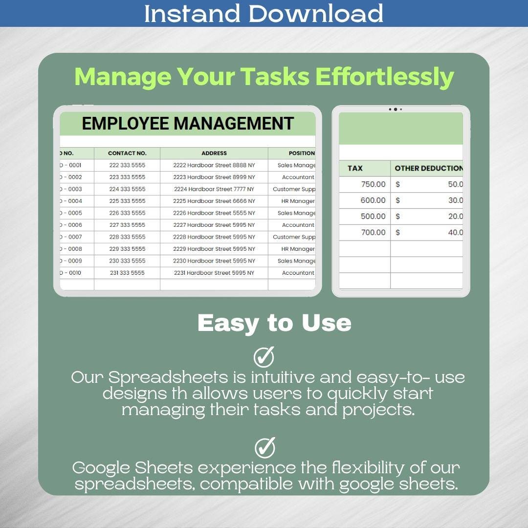 Payroll Budget Template, Editable Google Sheets, Digital Download, Easy ...