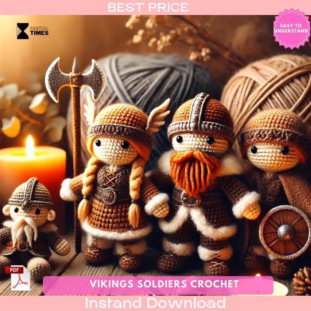 Dwarf Vikings weapons Crochet Pattern PDF in English, Crochet Gift ...