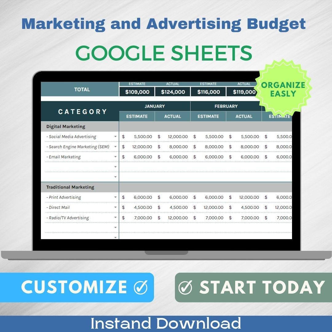 Marketing and Advertising Budget Template - Comprehensive Campaign ...