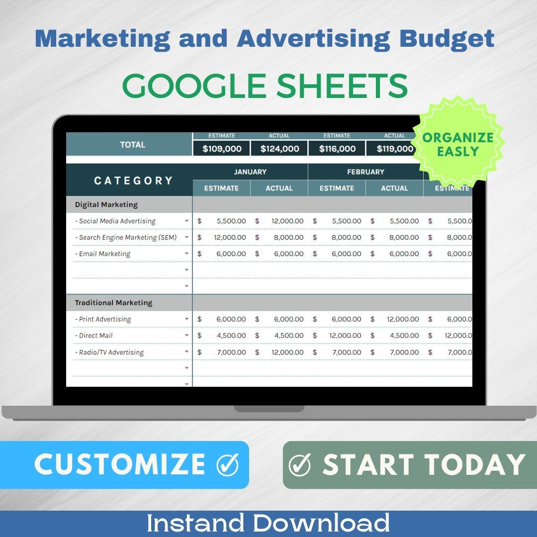Marketing and Advertising Budget Template - Comprehensive Campaign ...