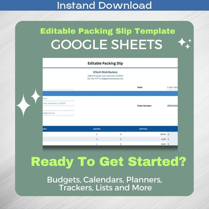 Editable Packing Slip Template, Easy to Use, Digital Download for Small ...