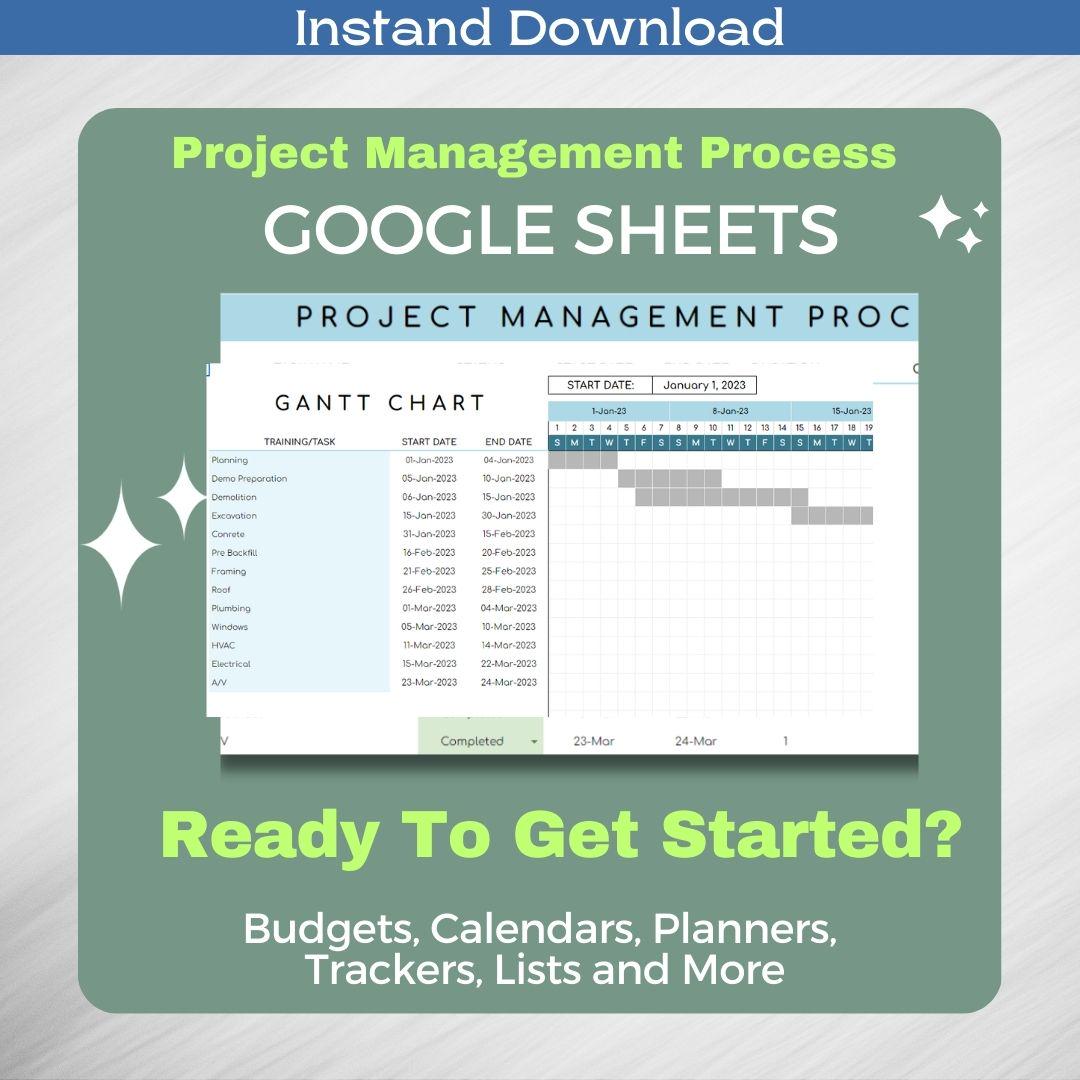 Project Management Process Template,google Sheets Template for Project ...