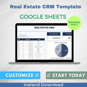 Real Estate CRM Template, Google Sheets Tracker, Property Management ...