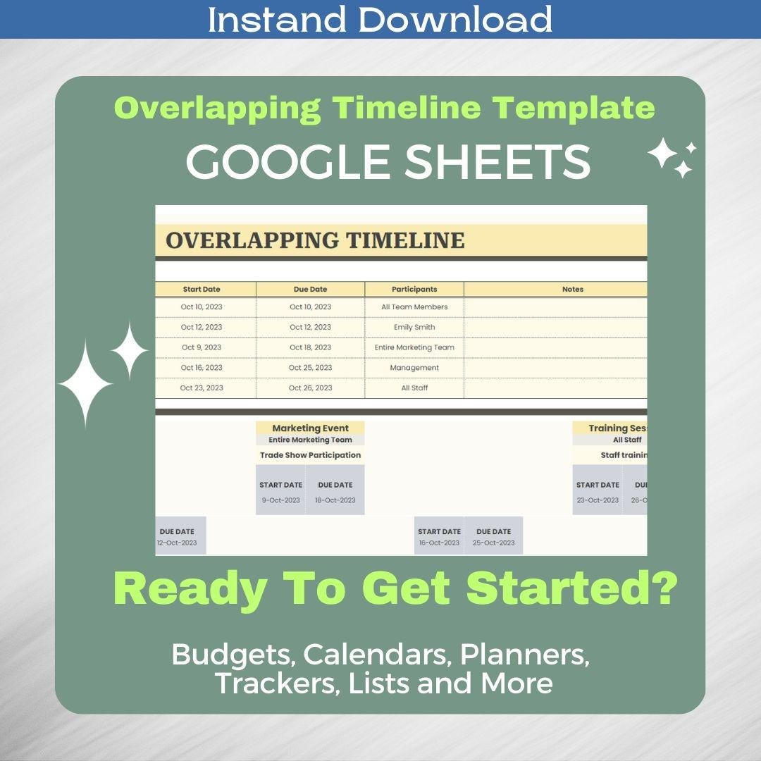 Overlapping Timeline Template - Editable Google Sheets for Project ...