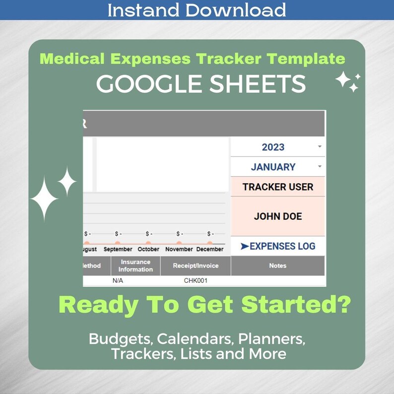 Medical Expenses Tracker Template Editable Healthcare & Insurance ...