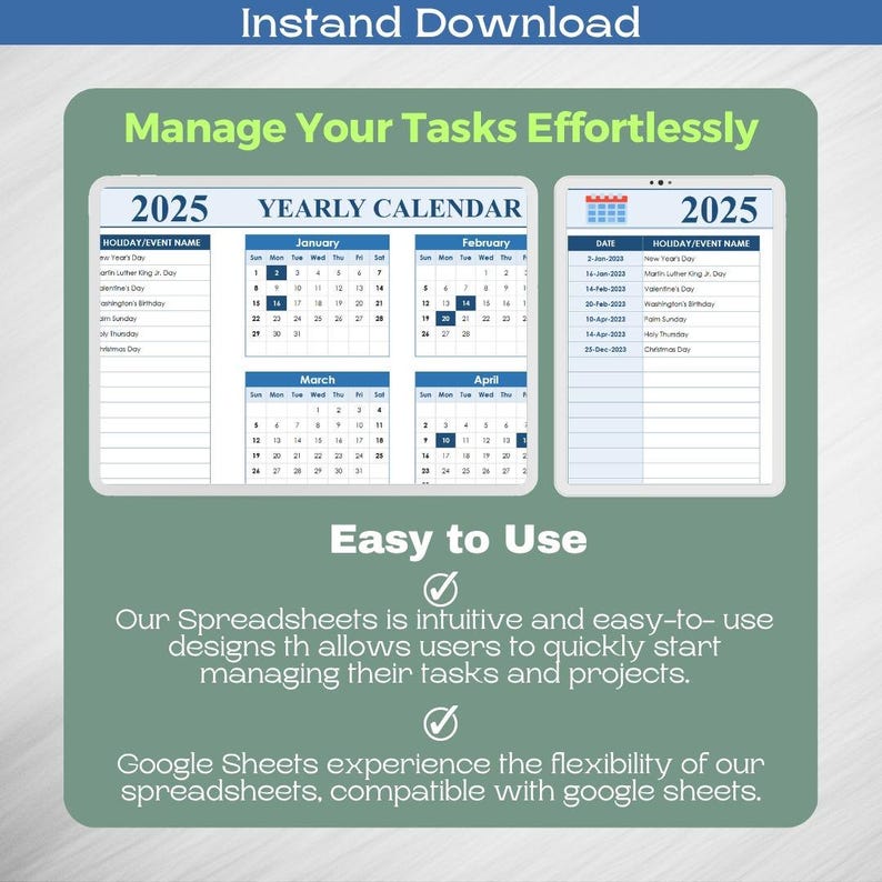 Yearly Calendar Template – Printable, Customizable, and Editable ...