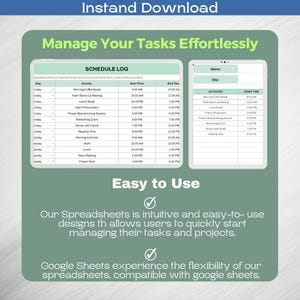 Gantt Chart Work Schedule Template - Editable Google Sheets for Task ...