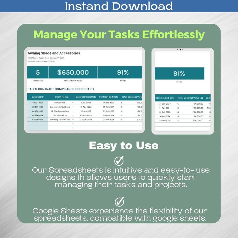 Sales Contract Compliance Scorecard Template – Track & Ensure ...