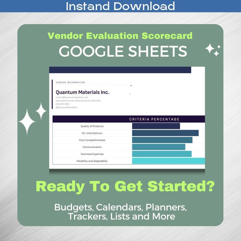 Vendor Evaluation Scorecard Template, Editable Google Sheets, Easy to ...