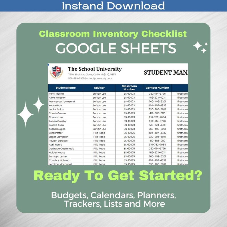 Classroom Inventory Checklist Template - Editable Google Sheets for ...