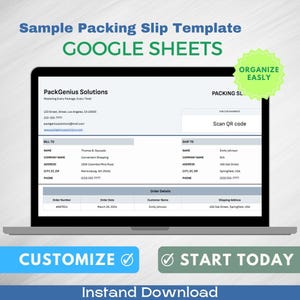 Sample Packing Slip Template, Editable Google Sheets, Easy to Use ...