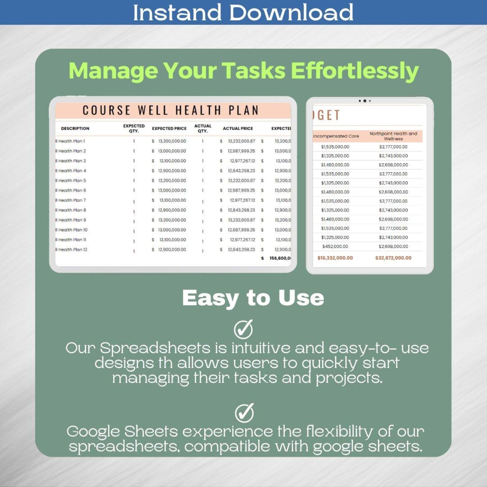 Small Business Budget Template - Editable Google Sheets for Simple ...