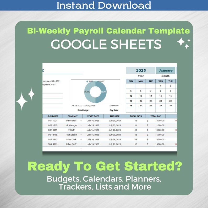 Bi-weekly Payroll Calendar Template – Simplify Payroll Management, Pay ...