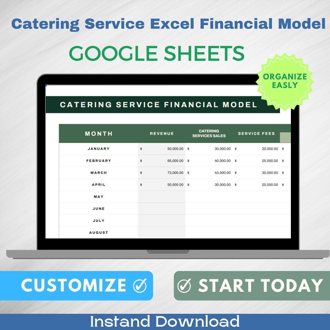 Catering Service Excel Financial Model Template, Editable Spreadsheet ...