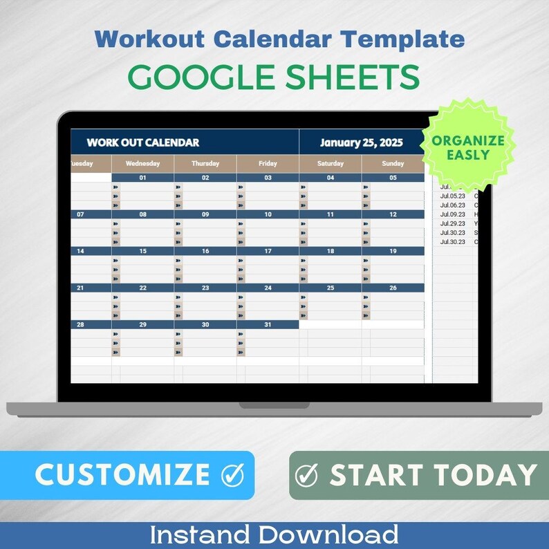Workout Calendar Template – Stay Consistent and Crush Your Fitness ...