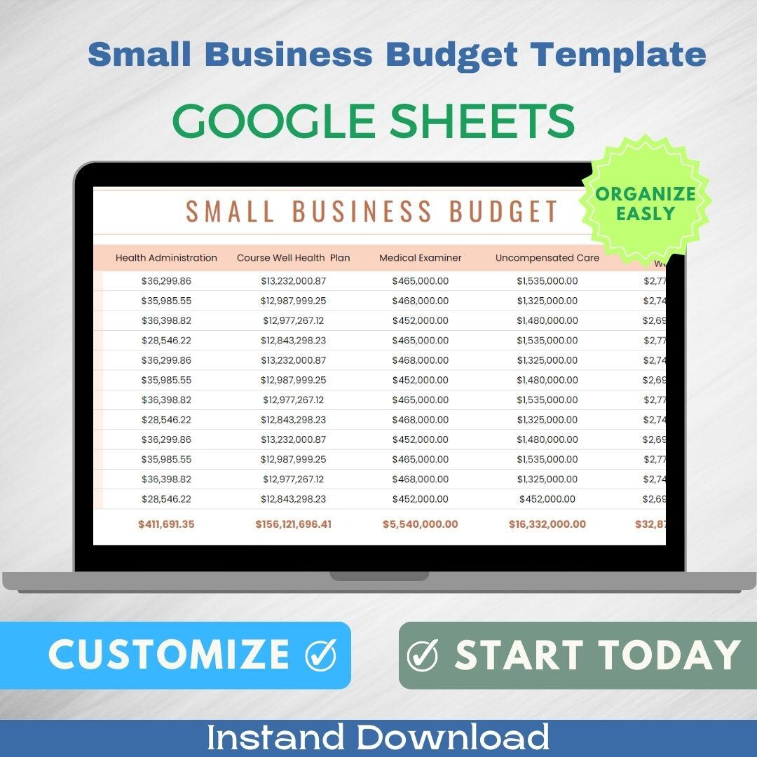 Small Business Budget Template - Editable Google Sheets for Simple ...
