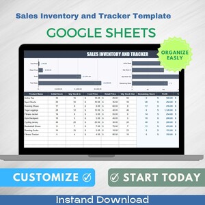 Sales Inventory and Tracker Template – Optimize Stock Levels and Track Sales Effortlessly ...