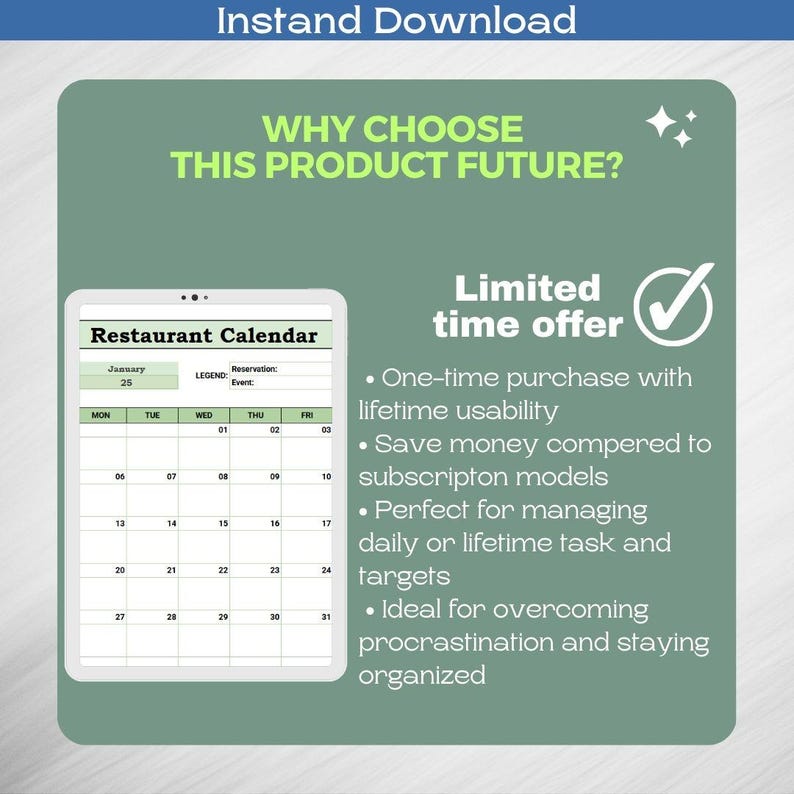 Restaurant Calendar Template – Streamline Your Restaurant's Schedule ...