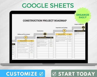 Construction Project Roadmap Template, Editable Google Sheets for ...