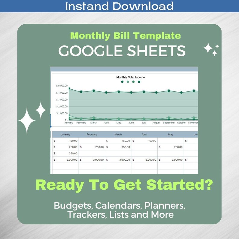 Monthly Bill Template - Editable Budget Tracker for Easy Bill ...