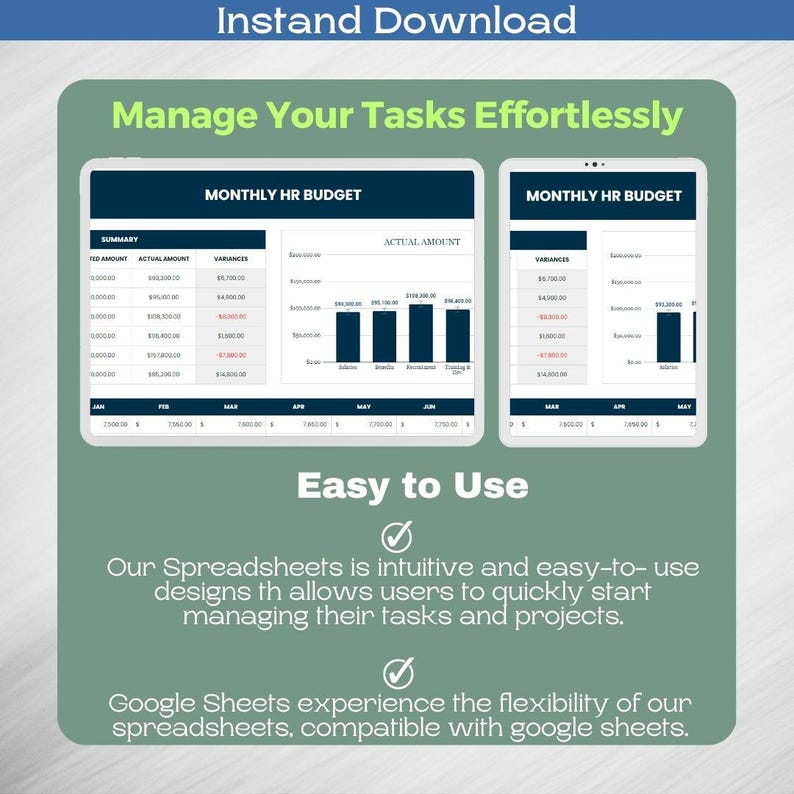 Monthly HR Budget Template, Google Sheets for Restaurants, Easy Payroll ...