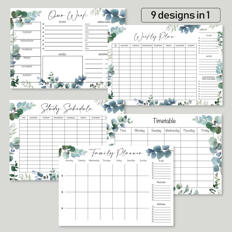 School Schedule for Kids, School Supplies Theme, Printable School ...