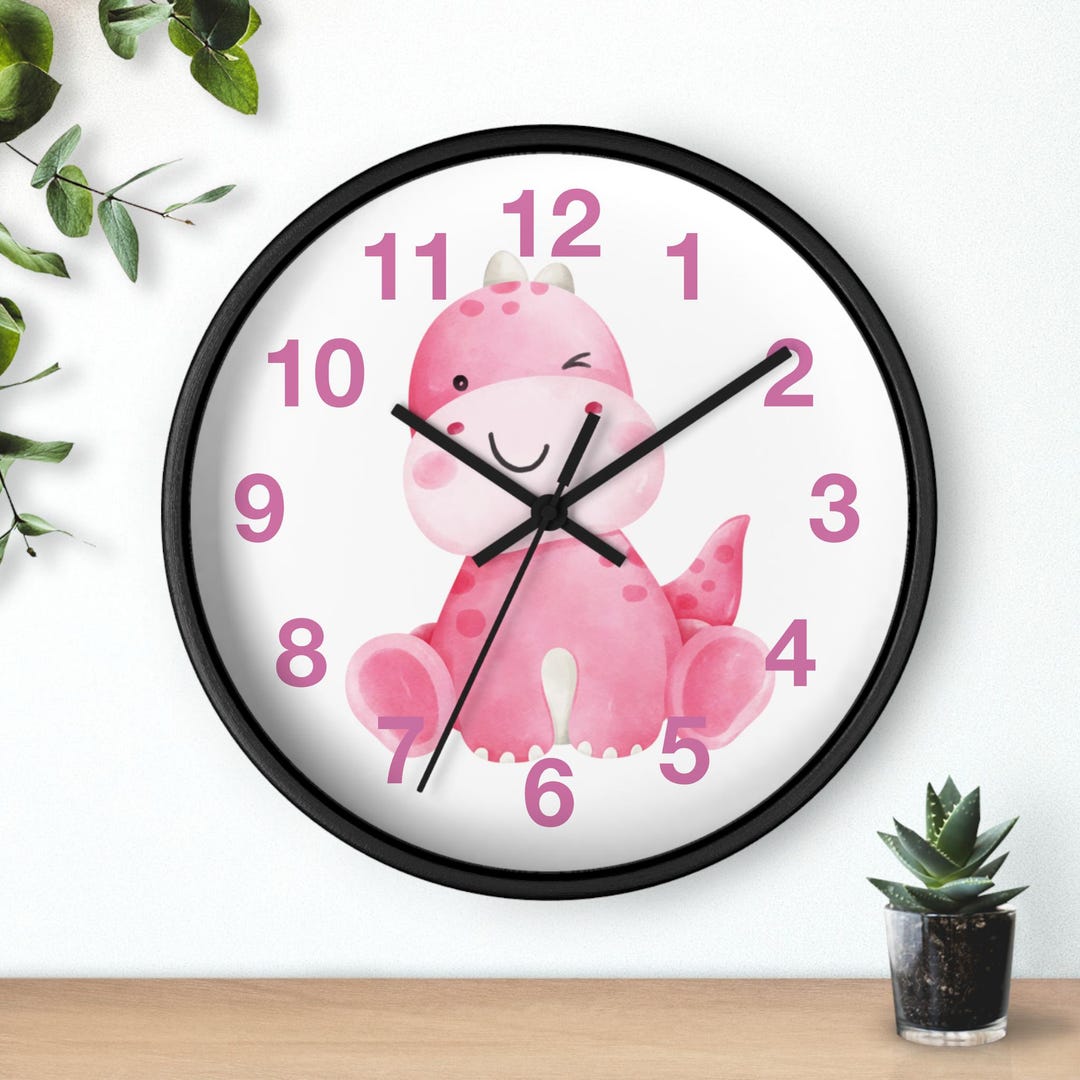 Dinosaur-themed Wall Clock Dinki Dino Silent Clock for Kids' Rooms 10 ...