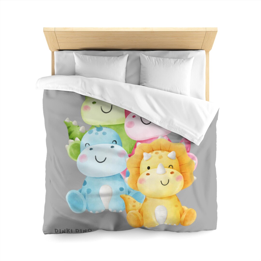 Dinosaur-themed Duvet Cover Dinki Dino Super Soft Microfiber Bedding ...