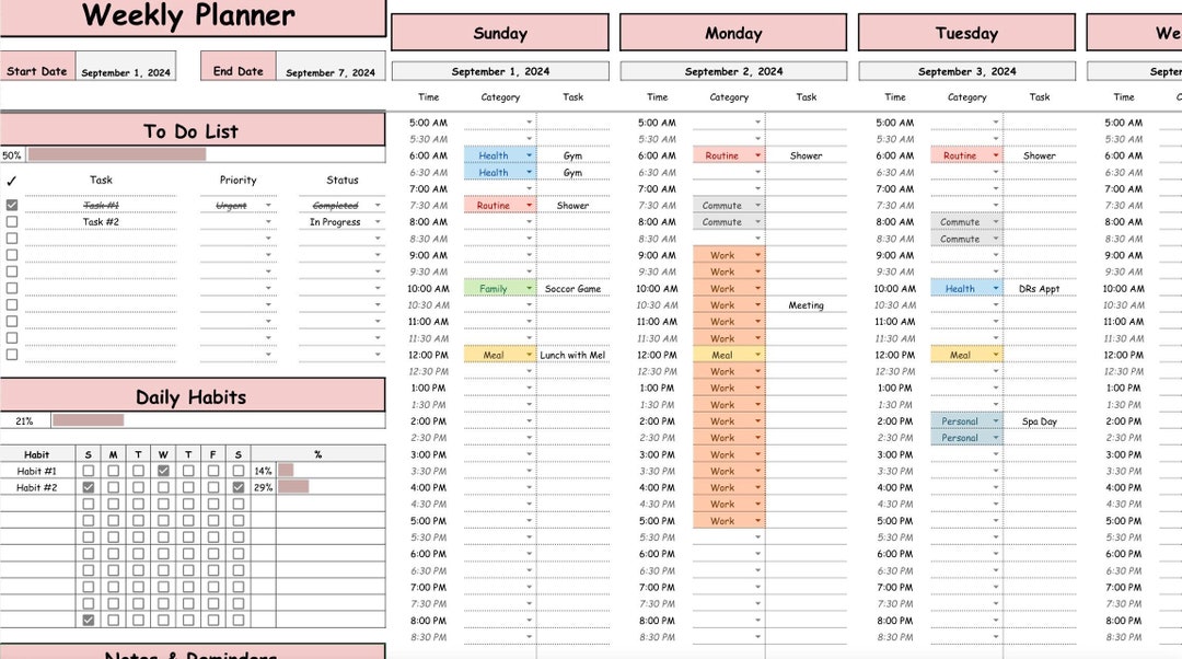 Organize & Achieve: Weekly Planner With To-do List, Habit Tracker, and ...