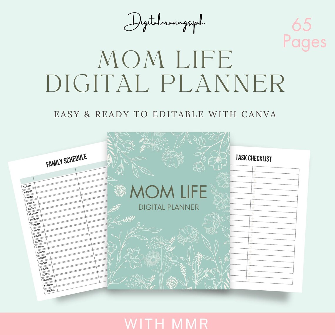 MOM LIFE DIGITAL Planner,manage Task Easily,editable Planner Template ...