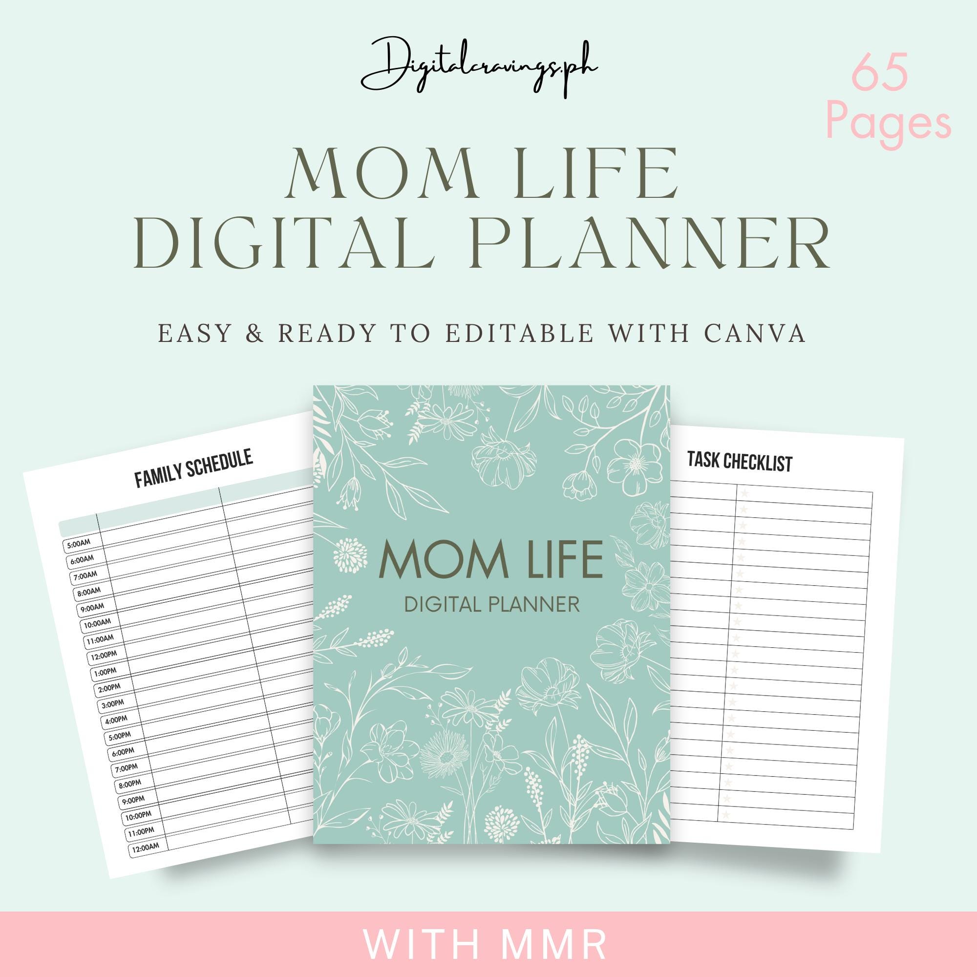 MOM LIFE DIGITAL Planner,manage Task Easily,editable Planner Template ...