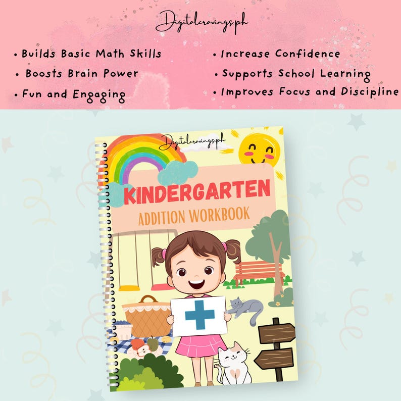 SIMPLE ADDITION WORKBOOK Printable for Kids Age 3-5 Years Old Good for ...