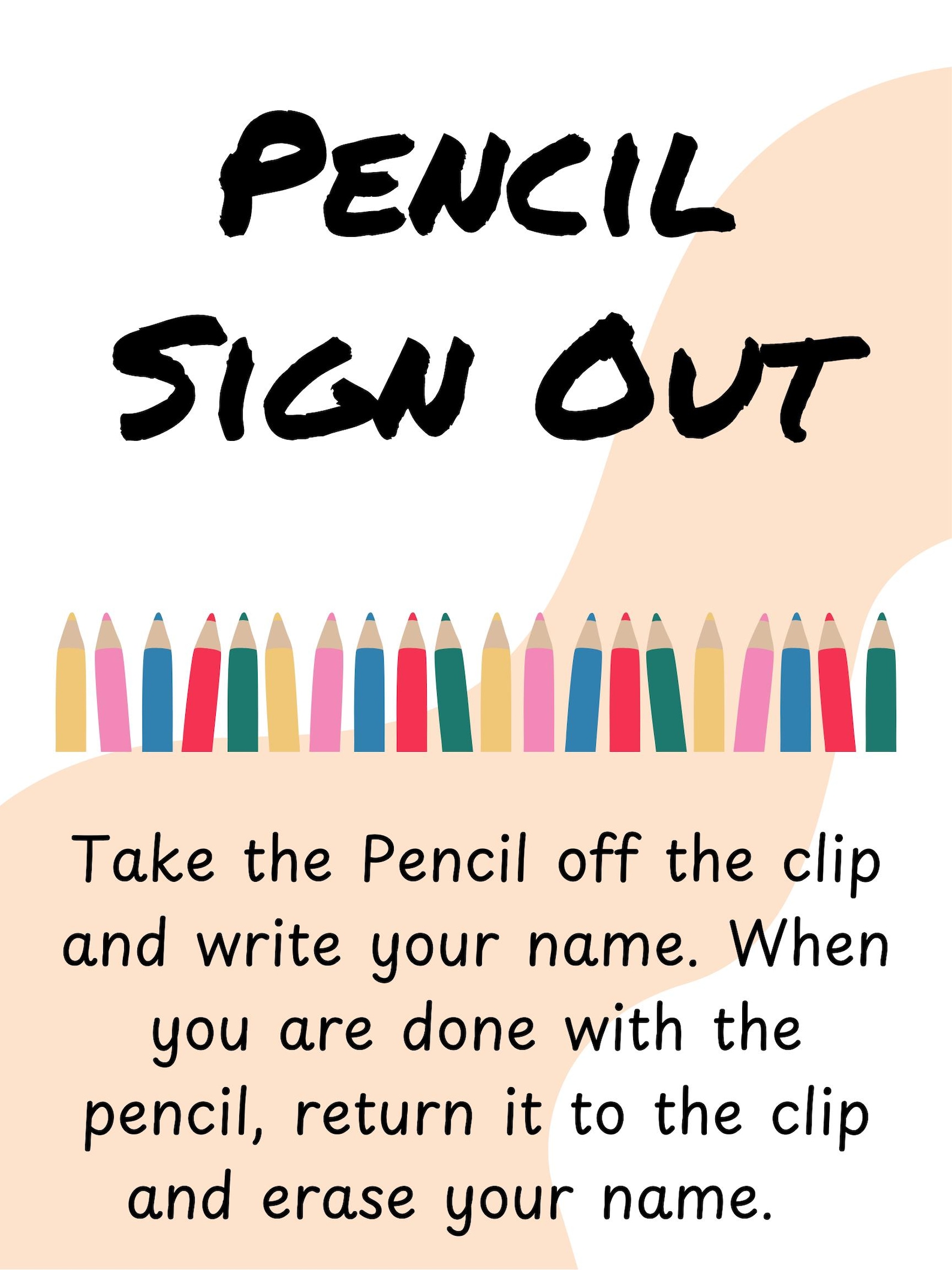 Pencil Sign Out Sign - Etsy
