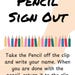 Pencil Sign Out Sign - Etsy