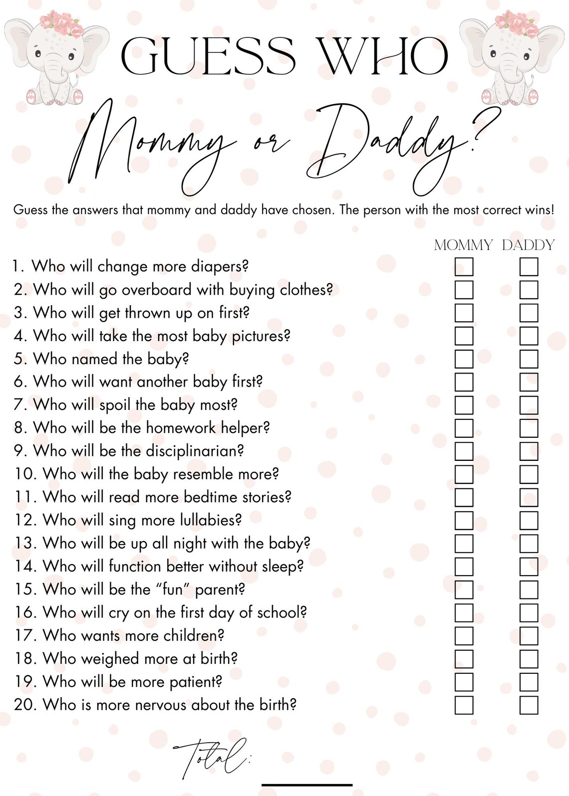 Guess Who Baby Shower Game - Etsy