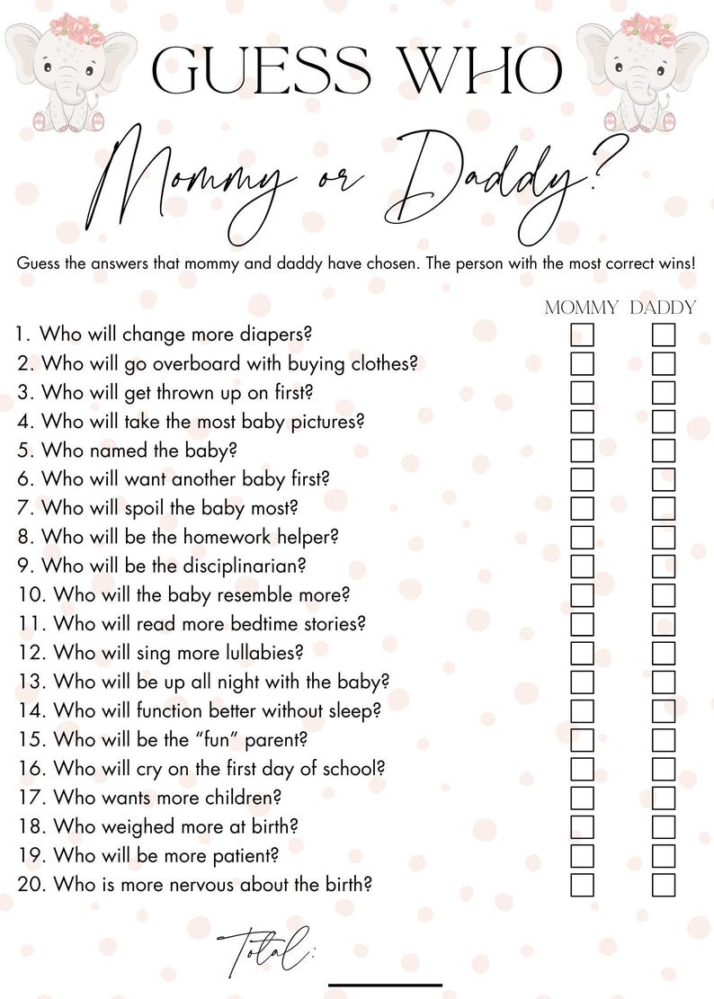 Guess Who Baby Shower Game - Etsy