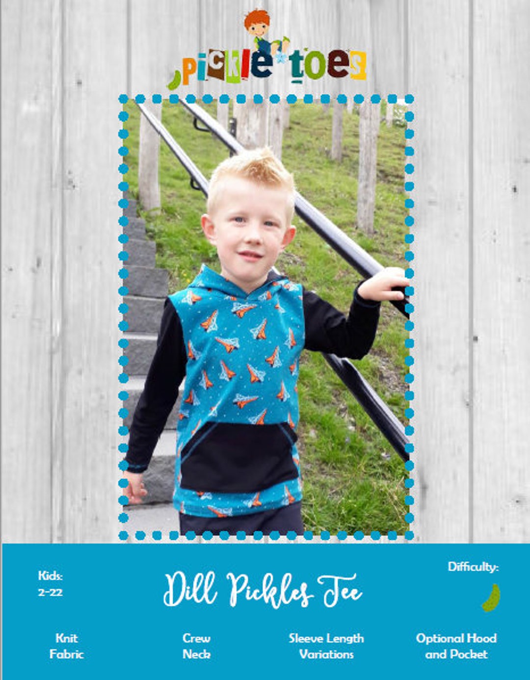 Dill Pickles Tee PDF Pattern by PTP Pickle Toes Patterns Boy or Girl ...