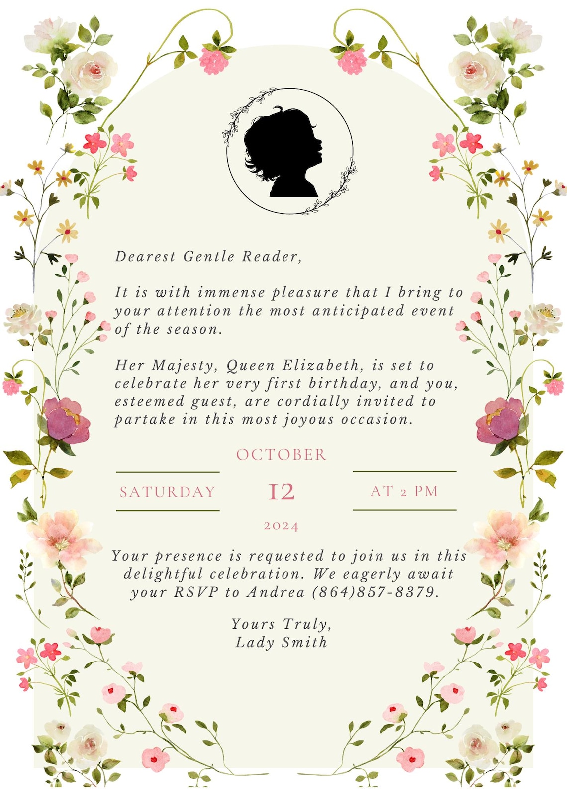 Bridgerton Themed Birthday Party Invitation - Etsy