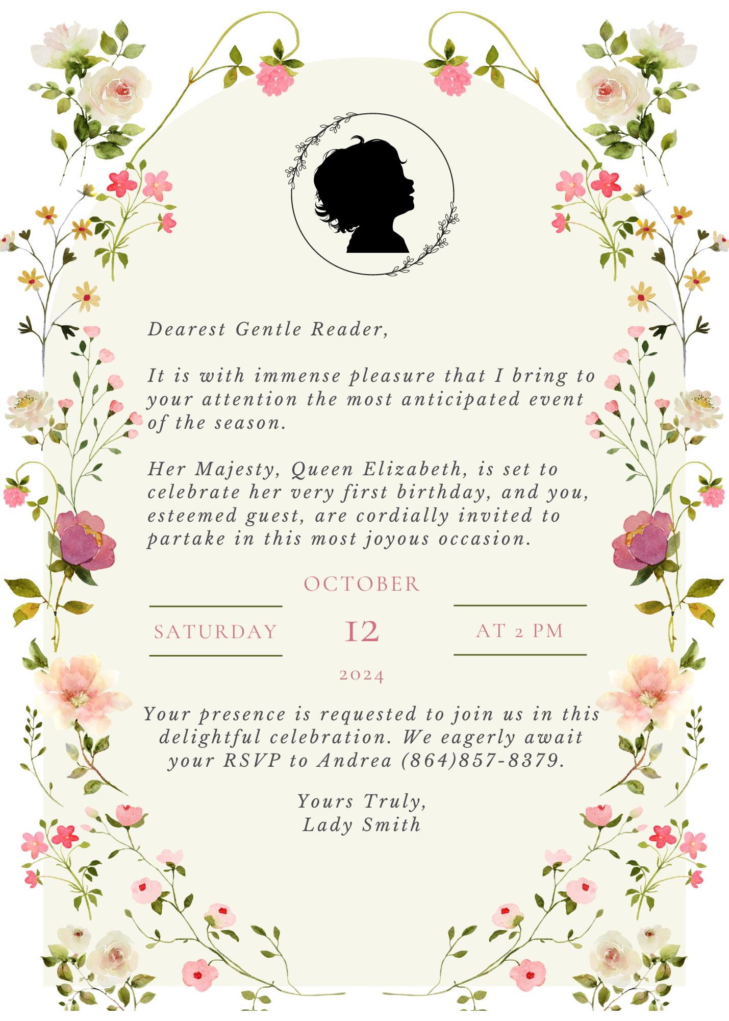 Bridgerton Themed Birthday Party Invitation - Etsy