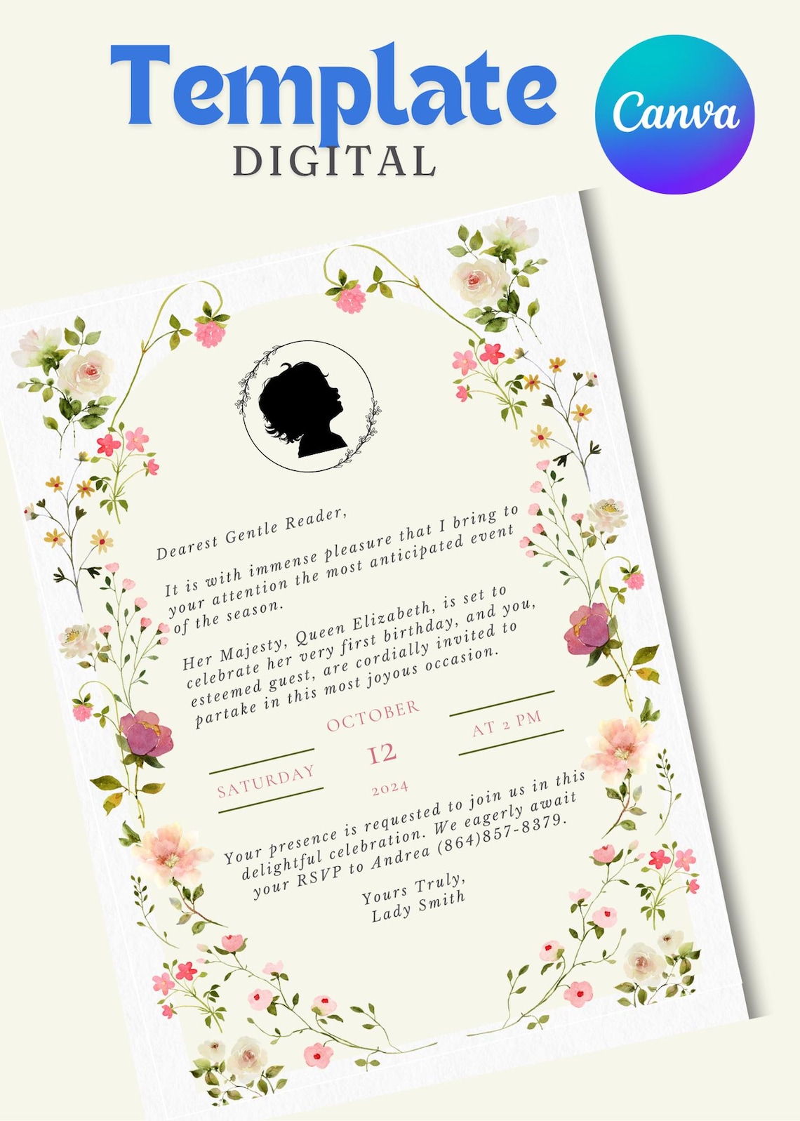 Bridgerton Themed Birthday Party Invitation - Etsy