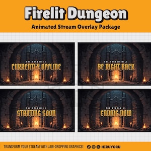 Firelit Dungeon Animated Stream Overlay Package : Medieval Theme - Etsy