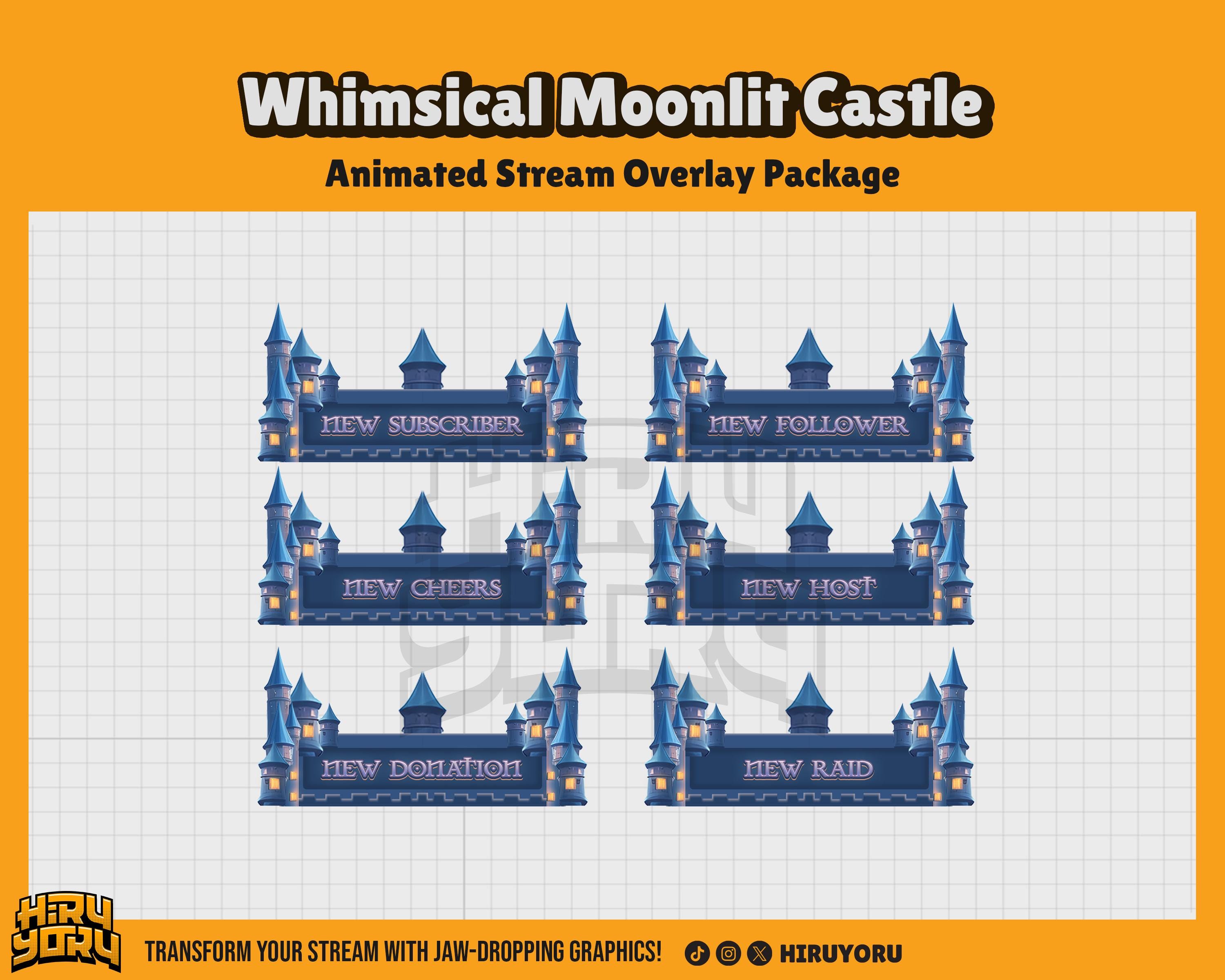 Moonlit Castle Animated Stream Overlay Package for Twitch, Youtube ...