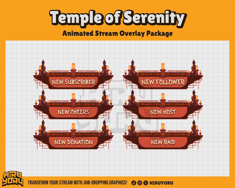 Temple of Serenity Animated Stream Overlay : Twitch, Youtube, Kick - Etsy
